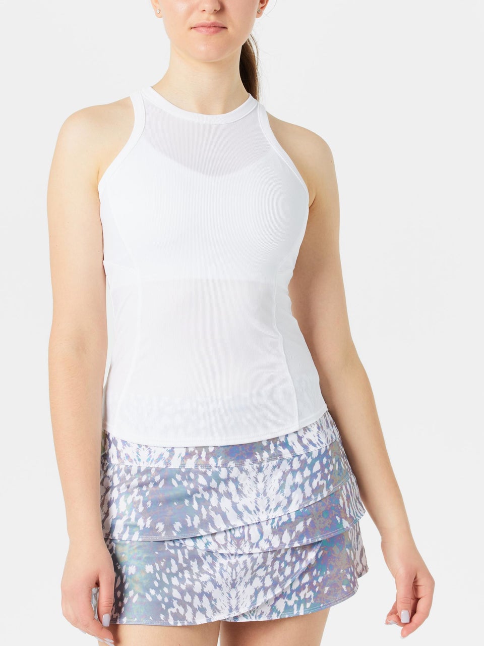 Lucky in Love Women's Core One Love Rib Tank - White | Padel Warehouse